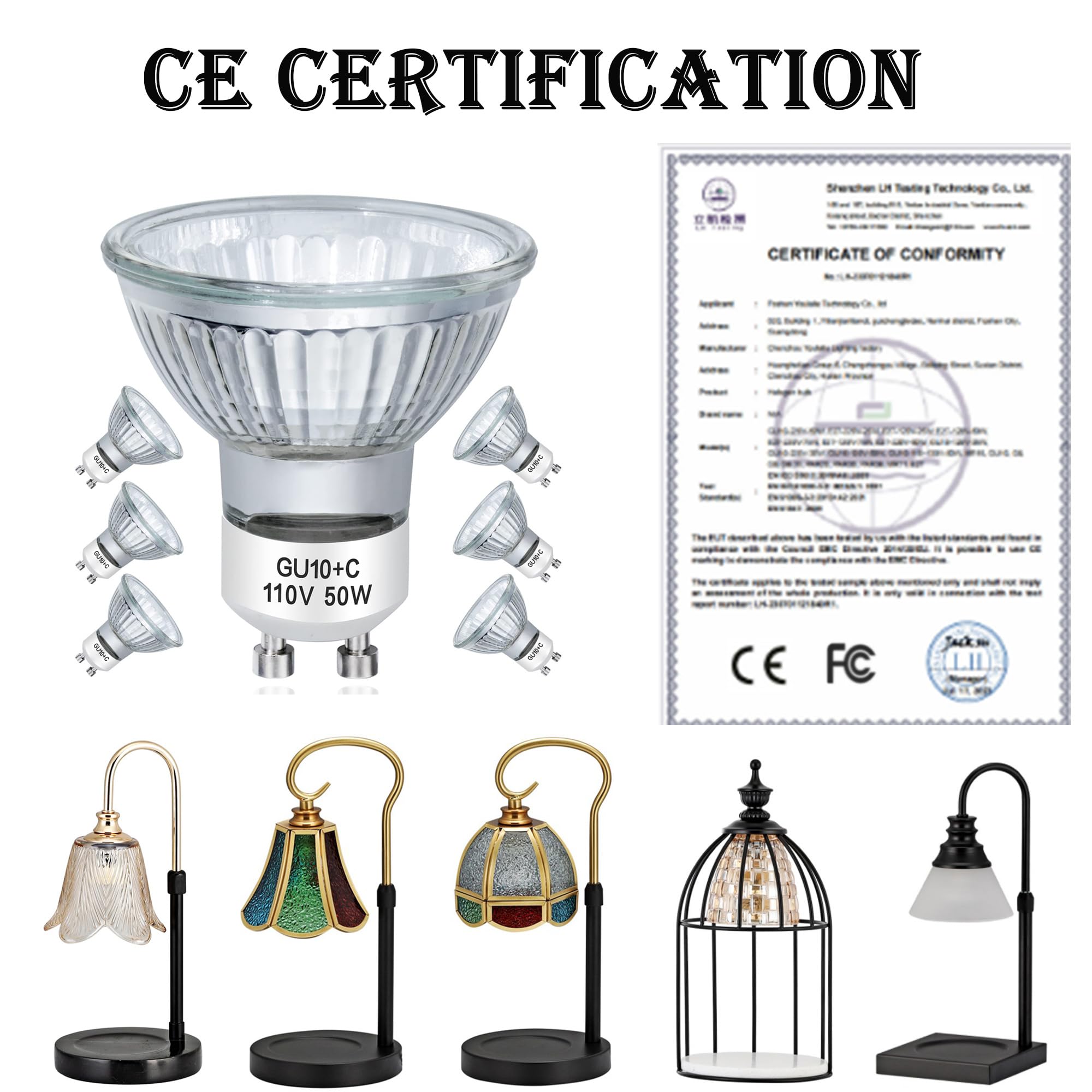MOFALA 2Pcs Candle Warmer Light Bulbs Accessories, 50 Watt Wax Warmer Bulbs for Full Size Adjustable Temperature Height Candle Warmer Lamp