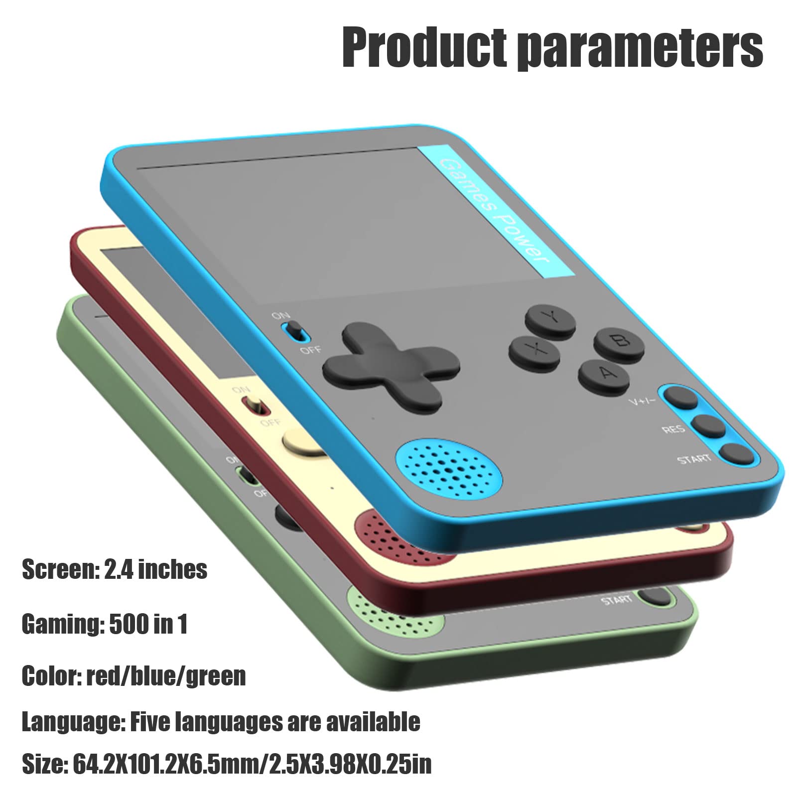 Lcnylfjs Handheld Game Console 500 Classic Games 2.4" LCD Portable Retro Video Mini Game Console Rechargeable Great Gift for Kids and Adults（red）
