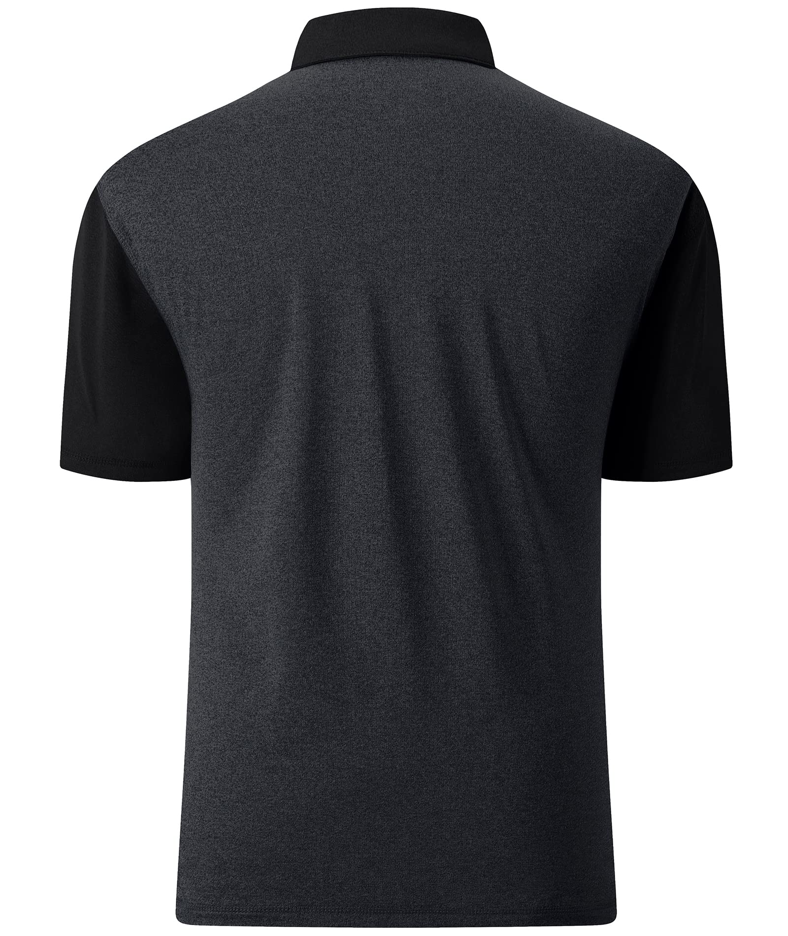 JACKETOWN Golf Polo Shirts for Men Moisture Wicking Sports T-Shirts Short Casual Polo(Black,2XL)