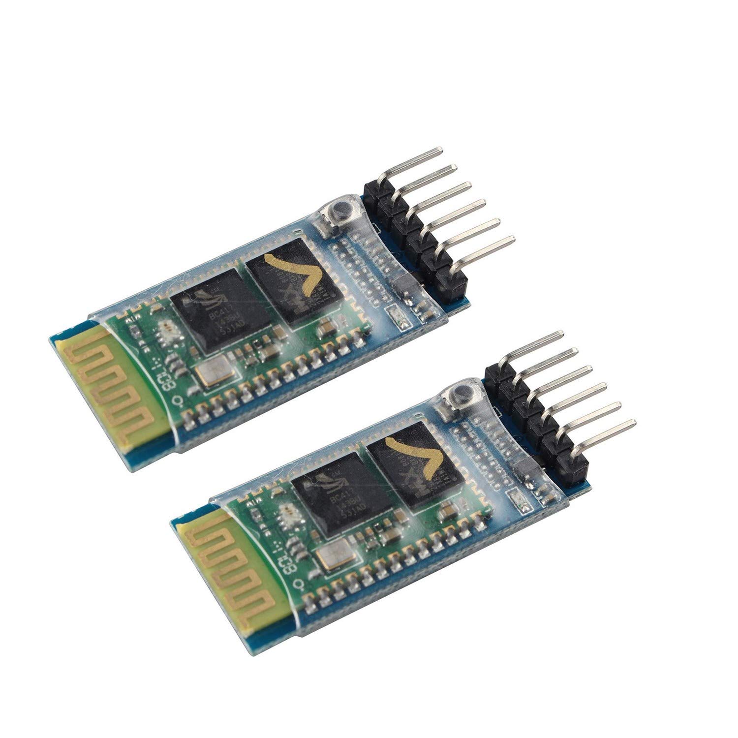 KHIYQILO Bluetooth Wireless Module HC-05 Set of 2 Transceiver Modules Slave Master Communication Module for Arduino