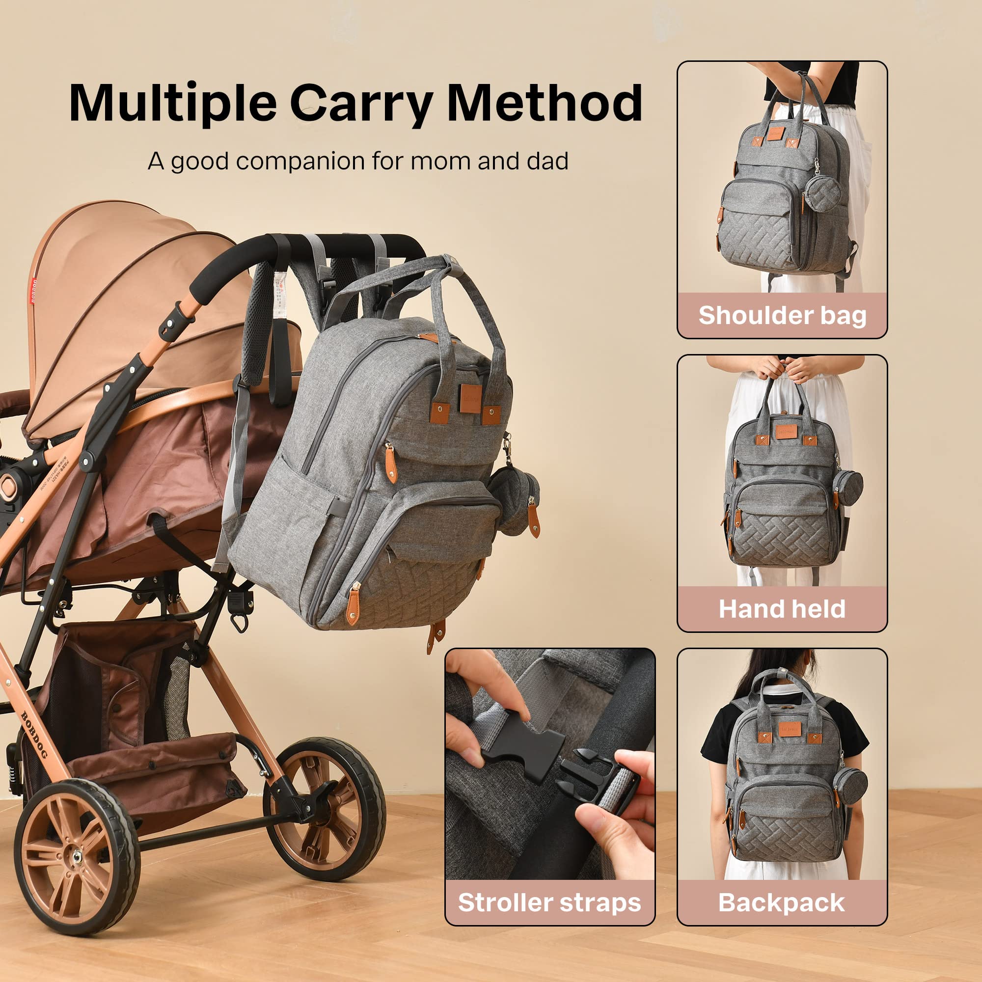 Lulivous Diaper Bag Travel Backpack for women airline approved diaper bag,baby bag Large Capacity Waterproof many pockets and Stylishs