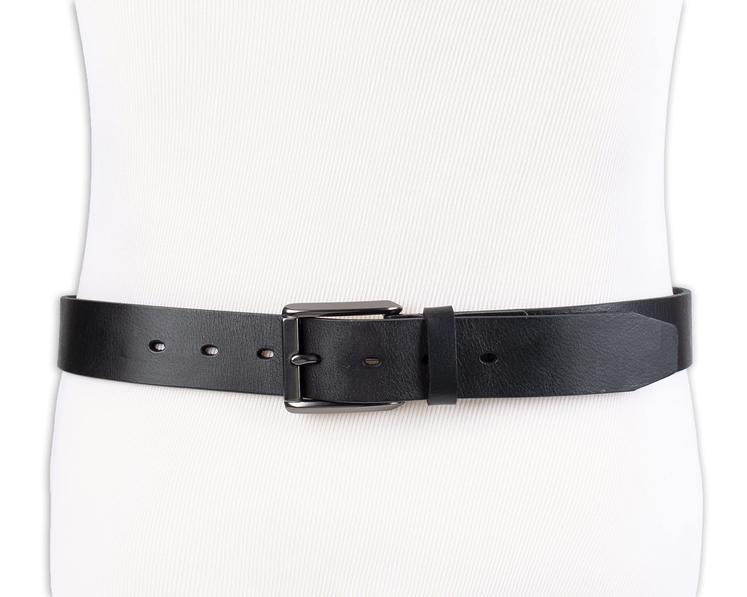 Haggar Men's Essential Belt-Dress and Casual, Black, Medium (34-36)