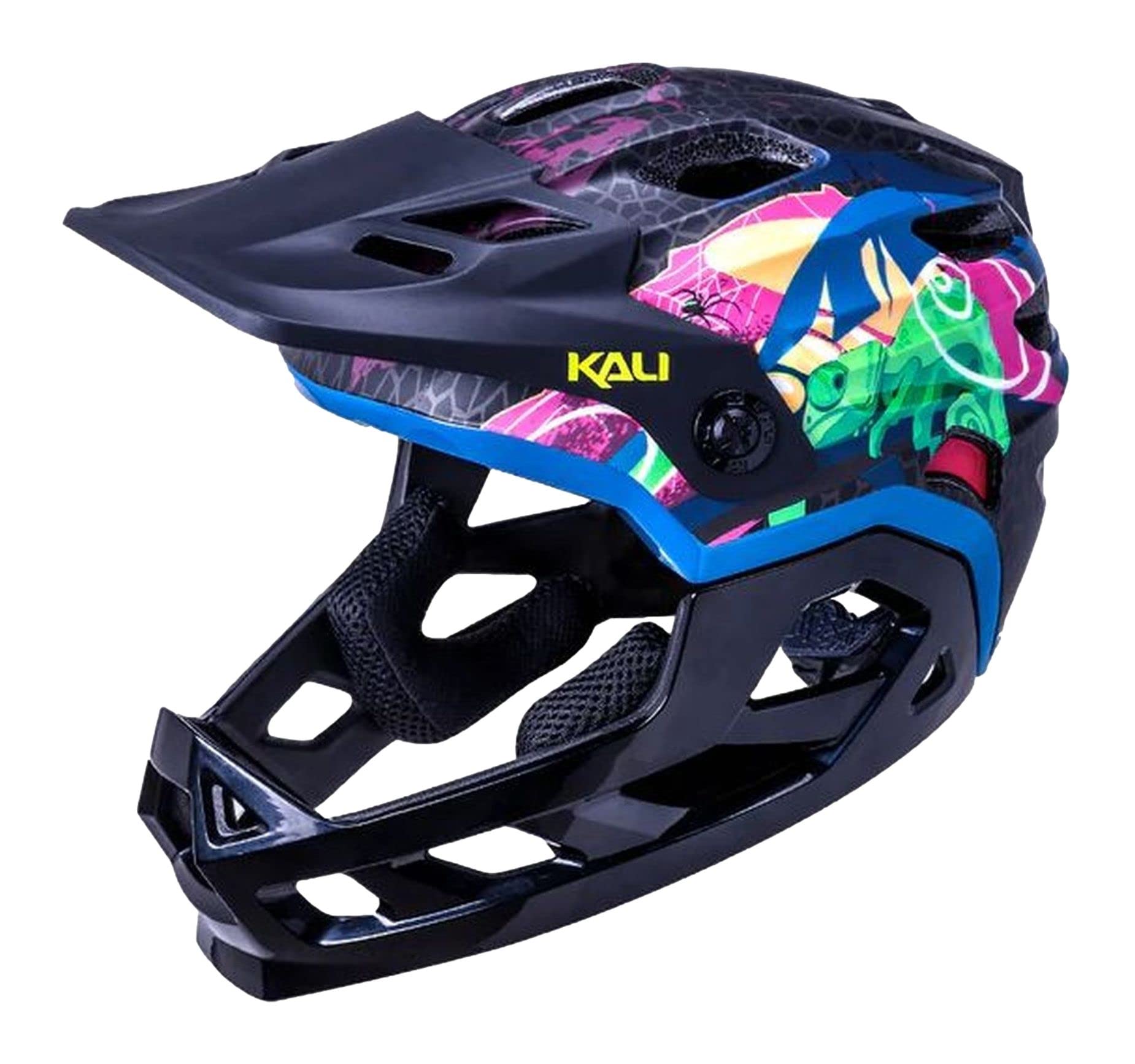 Kali Protectives Maya FF Youth Cycling Helmet - Youth Lizard Matte Black/MLT One Size