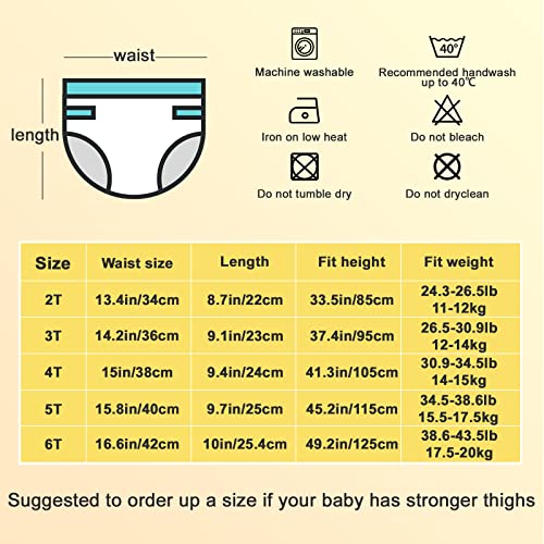 MOEMOE BABY Potty Training Pants Potty Training Underwear for Girls and Boys Cotton Toddler Training Underwear 2-6T