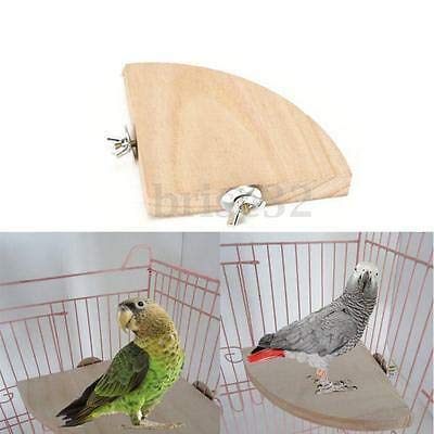 NC Wooden Coin Parrot Bird Cage Perches Stand Platform Pet Budgie Hanging Toy Pet Toys (Color : L)