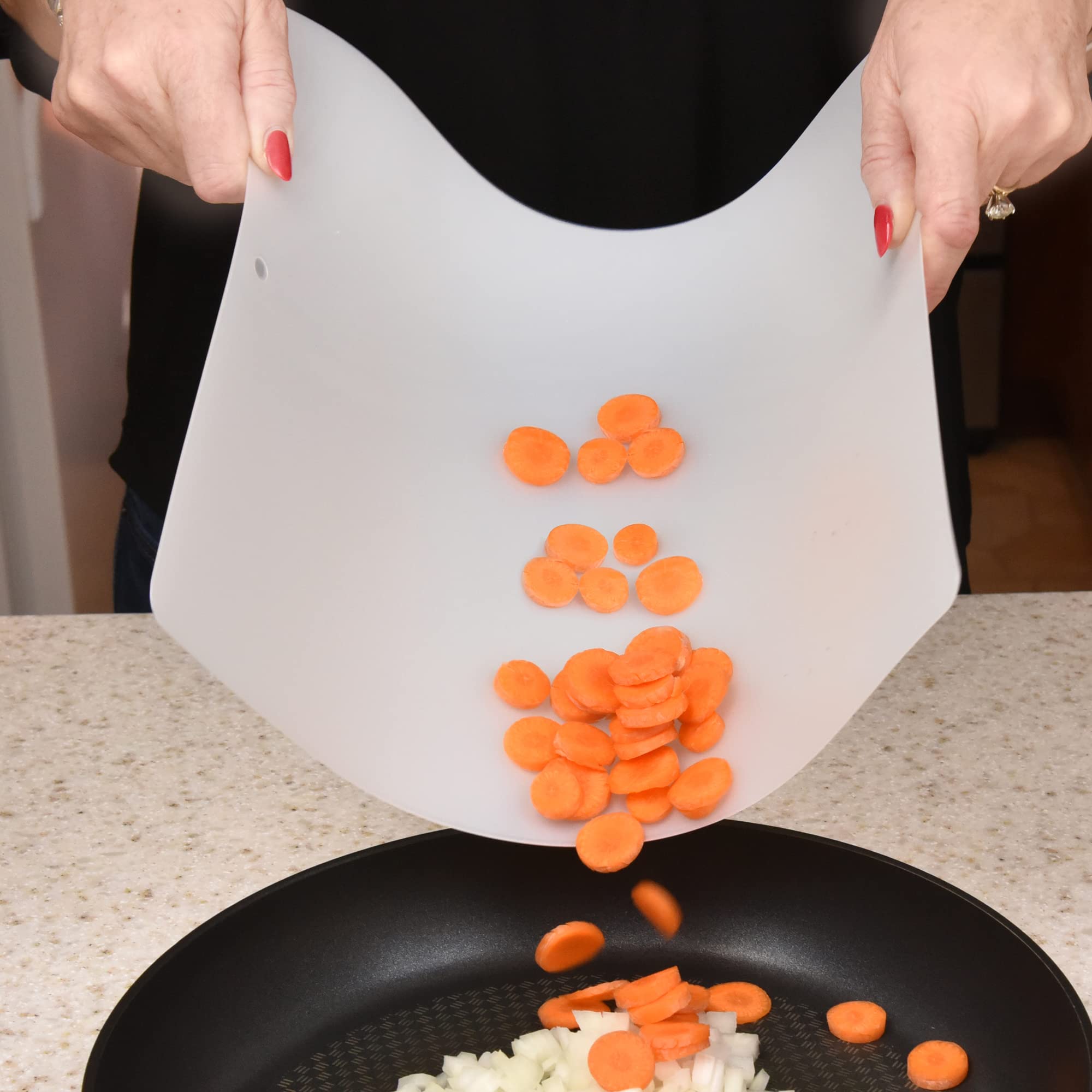 Kitchen Cutting Board | Flexible Chopping Mats | Food Safety | Hanging Hole for Easy Drying | 12x15โ Size | Set of 4
