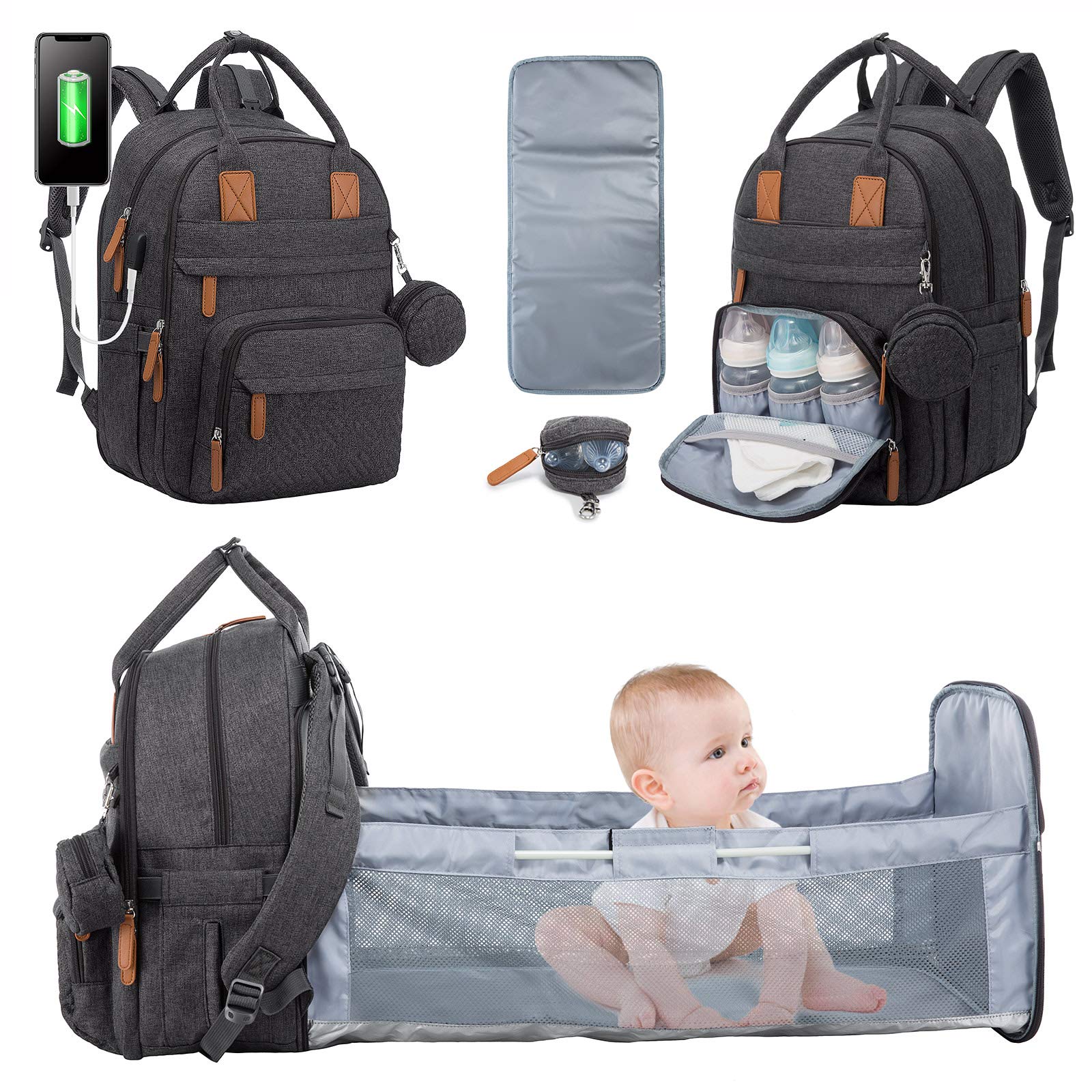 LOVEVOOK Diaper Bag Backpack Baby Diaper Bags for Girl Multifunction Small Travel Backpack Purse with Stroller Straps, and Insulated Pockets