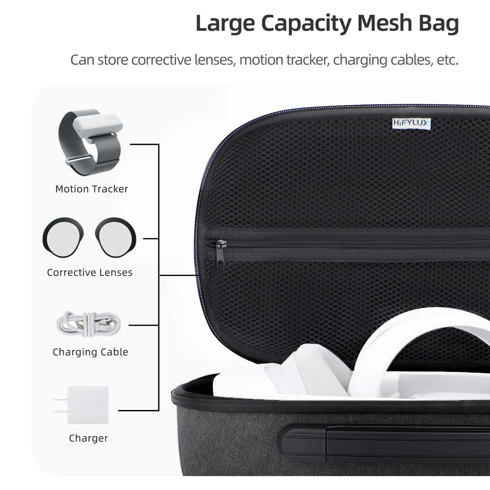 LOXIDA Carrying Case for PICO 4 VR Headset,All-in-one VR Gaming Headset Hard Case for PICO 4 VR Carry Case (Black)