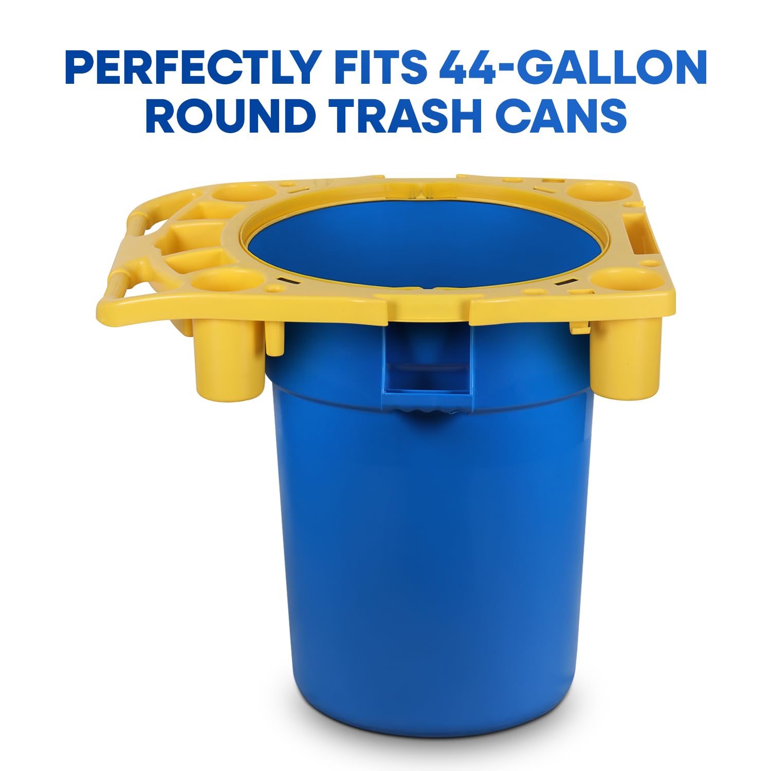 PLASTIC PRINCE 44 Gallon Trash Can Frame, 44 Gal Trash Can Caddy, Yellow