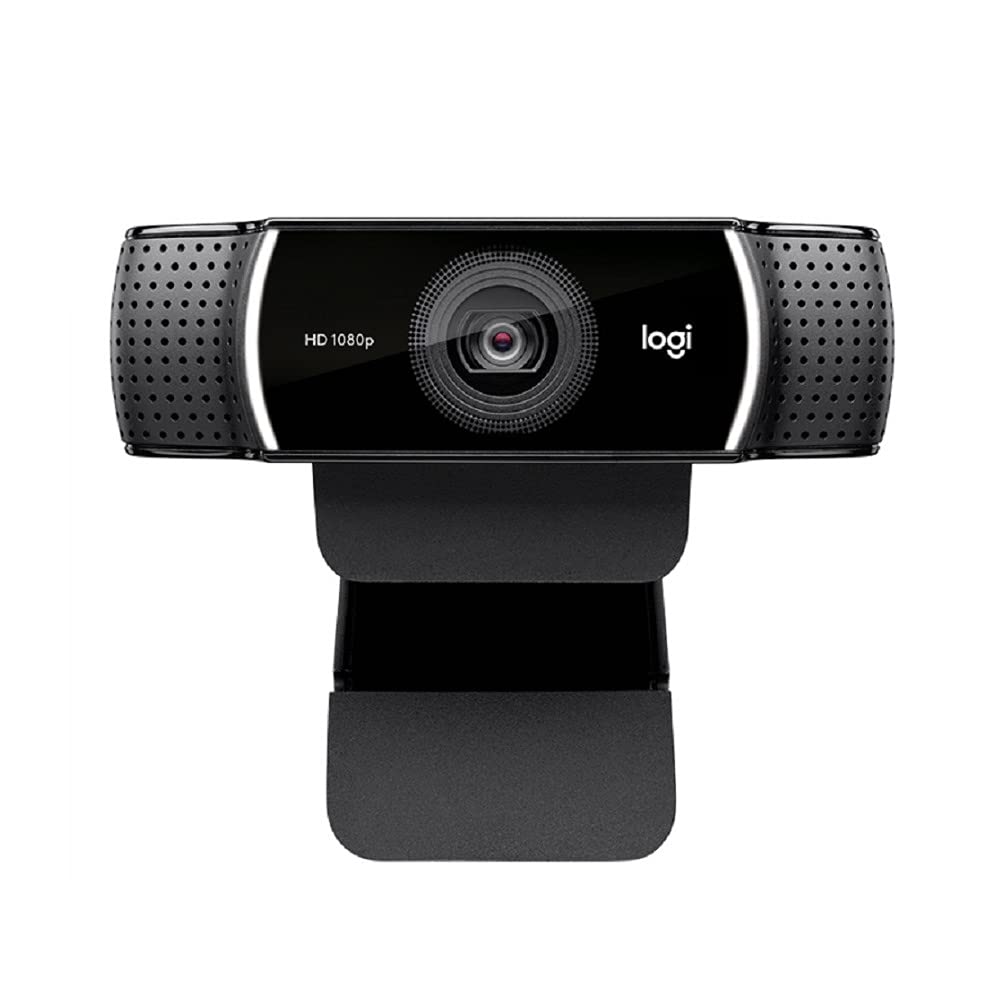 Logitech C922 Pro Stream 1080p Webcam Bundle with Webcam Stand with Selfie Ring Light and 4-Port USB 3.0 Hub (3 Items)