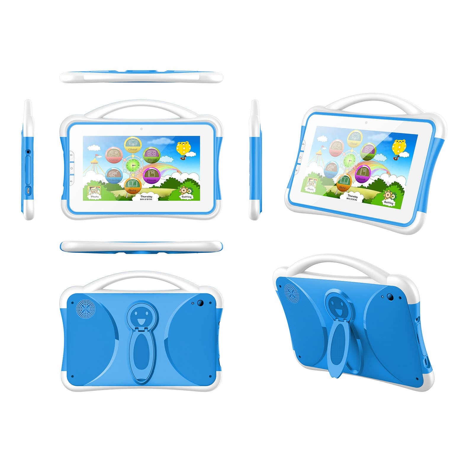 Kids Learning Tablet Support 3G Network Eye Protection Screen Baby Tablet 5G WiFi 7 Inch 1GB Plus 32GB for Girls Boys US Plug