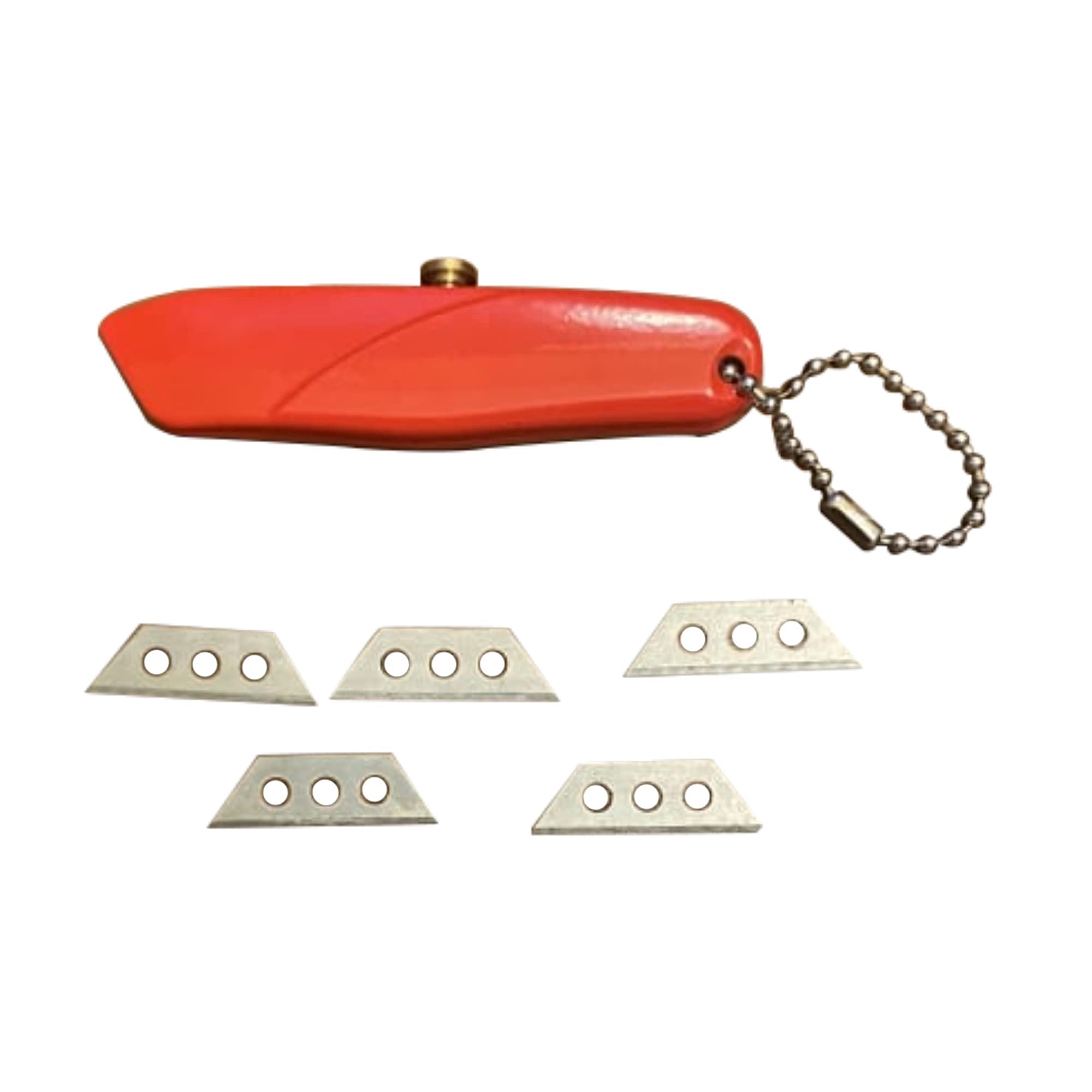 Mini Keychain Knife Box Opener for Keyring - 3 Inch Utility Knife on Keychain with 5 Extra Blades - Small Cutter for Opening Packages