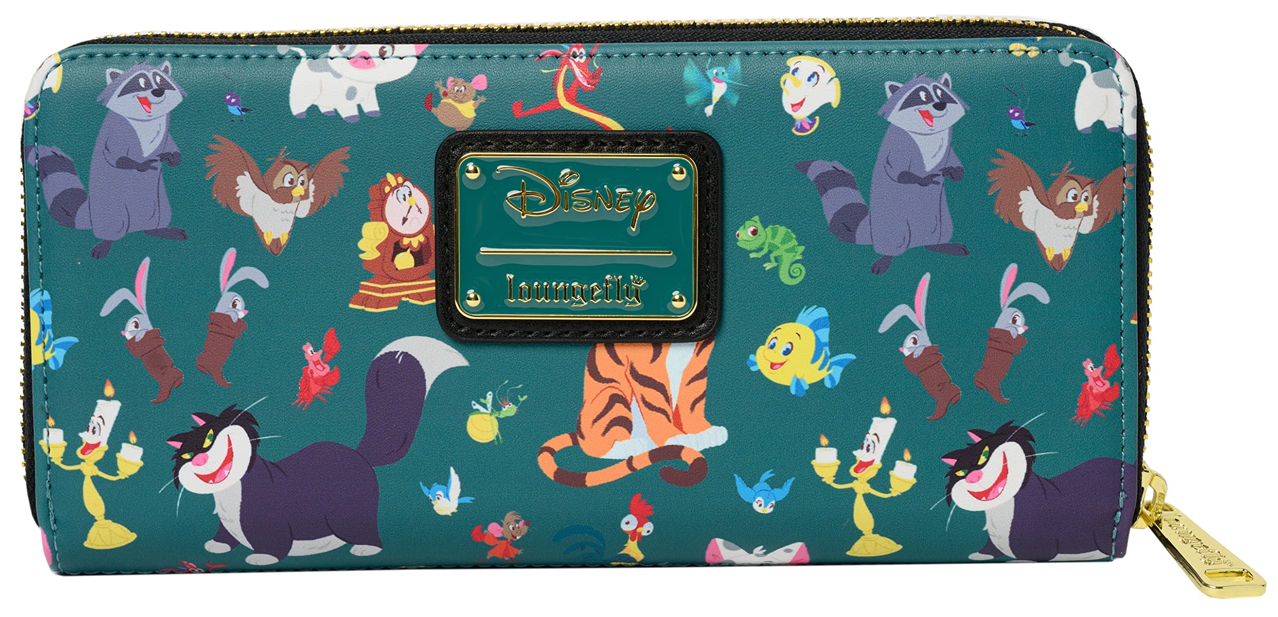 Loungefly Disney Wallet Princess Sidekicks Print Zip Faux Leather Clutch