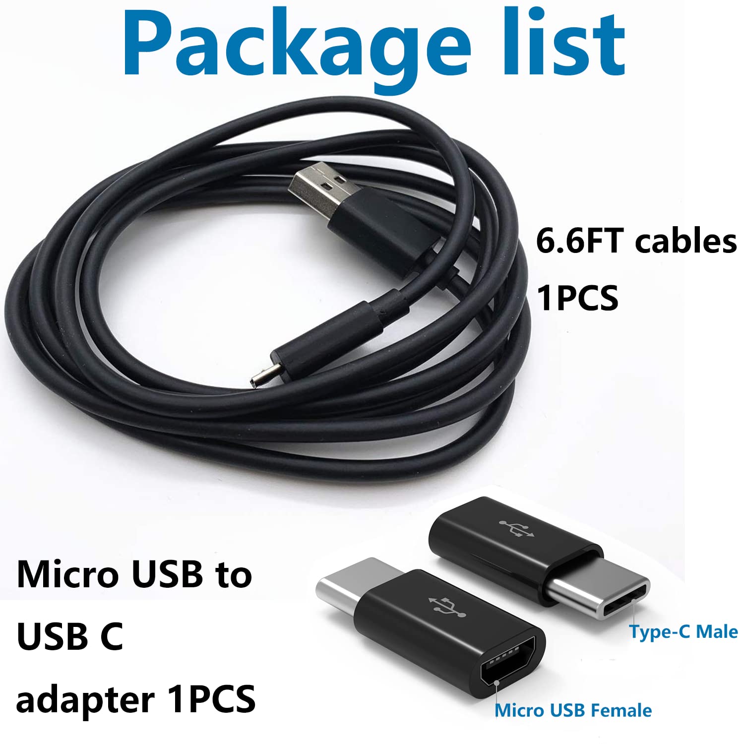 KQWOMA Replacement PS4/5 Controller Charger and Data Transfer Cord,Micro Charging Cable Compatible with Playstation 4/5, PS4 Slim/Pro, Xbox One S/X Controller and etc (6.6FT)
