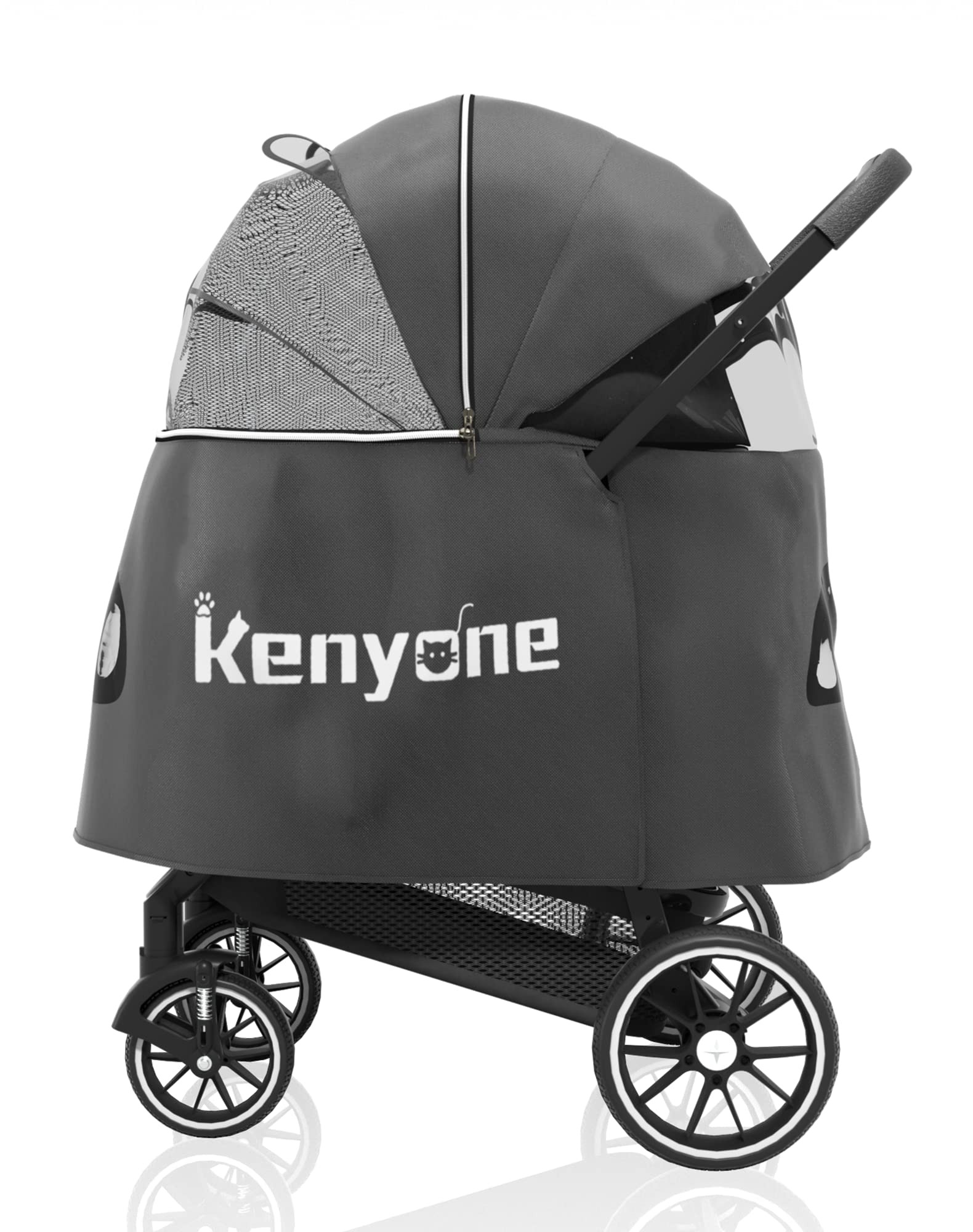Kenyone Rain Cover Universal - Viewable Window Stroller Poncho, High Privacy Weather Shields Travel Stroller Accessories, Gray
