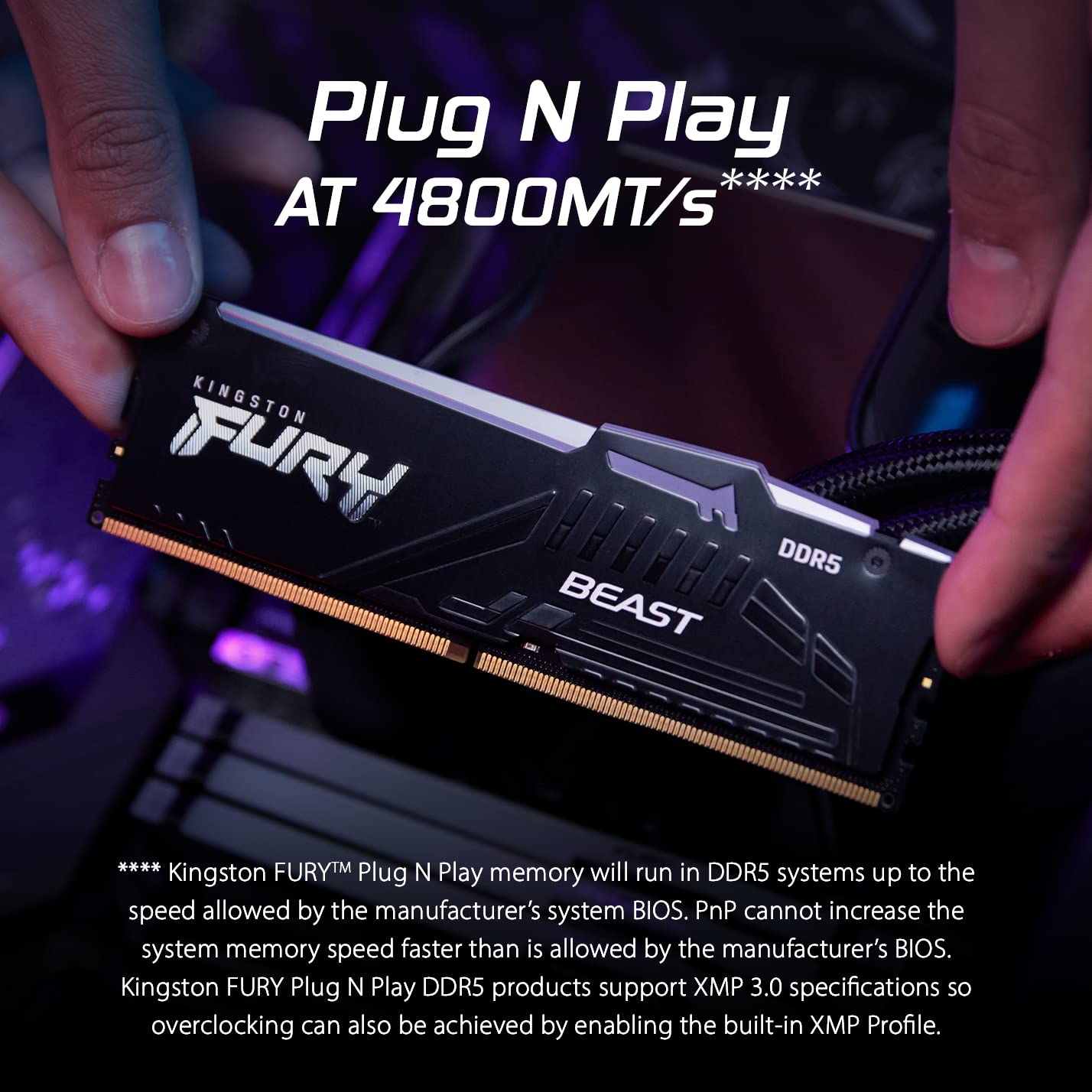 Kingston FURY Beast RGB 64GB 5600MT/s DDR5 CL40 DIMM Desktop Memory (Kit of 2) | Intel XMP 3.0 | Infrared Sync Technology | Overclocking Stability | KF556C40BBAK2-64