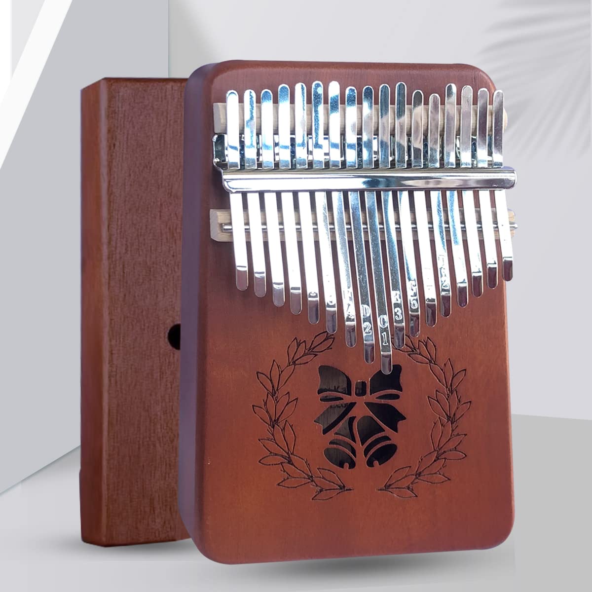 Kalimba Thumb Piano 17 Key Finger Piano Instrument with Learning Instructions and Tuning Hammer for Kids, Adult Beginners. (brown)
