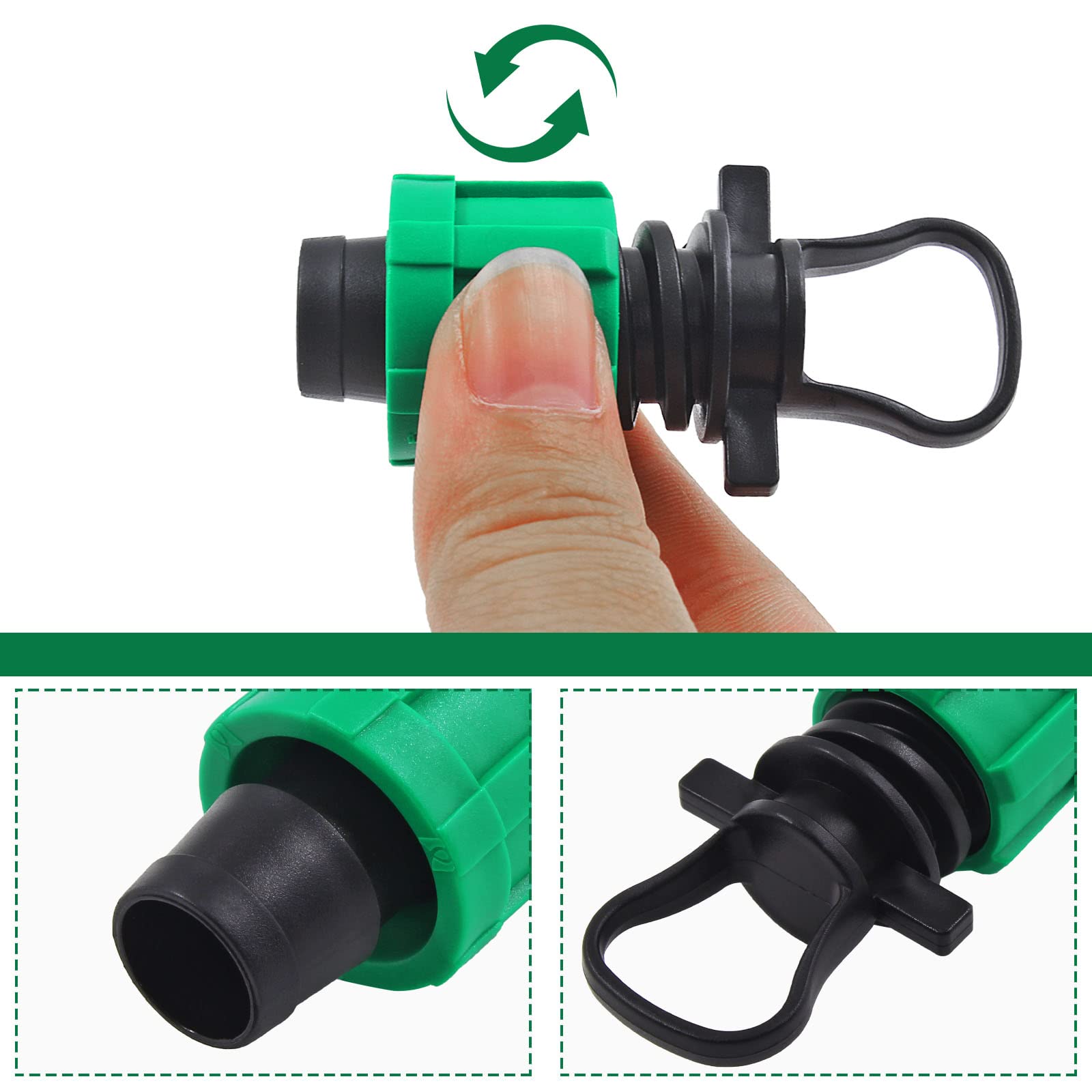 Moicstiy 12Pcs 1/2 Inch Drip Irrigation Tubing End Cap Plug Universal End Cap Fitting for 16-17mm Drip Tape Tubing