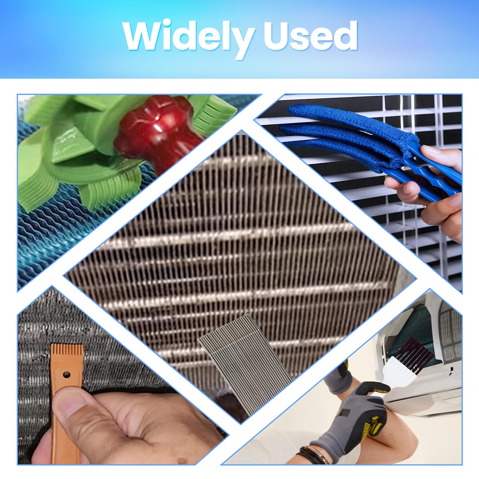 Mini Split Cleaning Kit 6 PCS AC Fin Comb, Air Conditioner Cleaning Kit with 9FT Drainpipe Support Plates Wall Mounted Dust Washing AC Clean Kit Fits 24000-36000 BTU(Large)