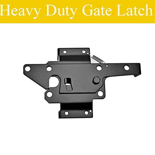 NIDAYE Self-Locking Gate Latch - Post Mount Automatic Gravity Lever Wood Fence Gate Latches with Fasteners/Black Finish Steel Gate Latch to Secure Pool