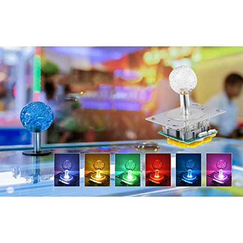 LED Arcade Joystick, Plastic LED Illuminated from 4 to 8 Way Joystick for DIY Arcade Game Accessories for Handmade