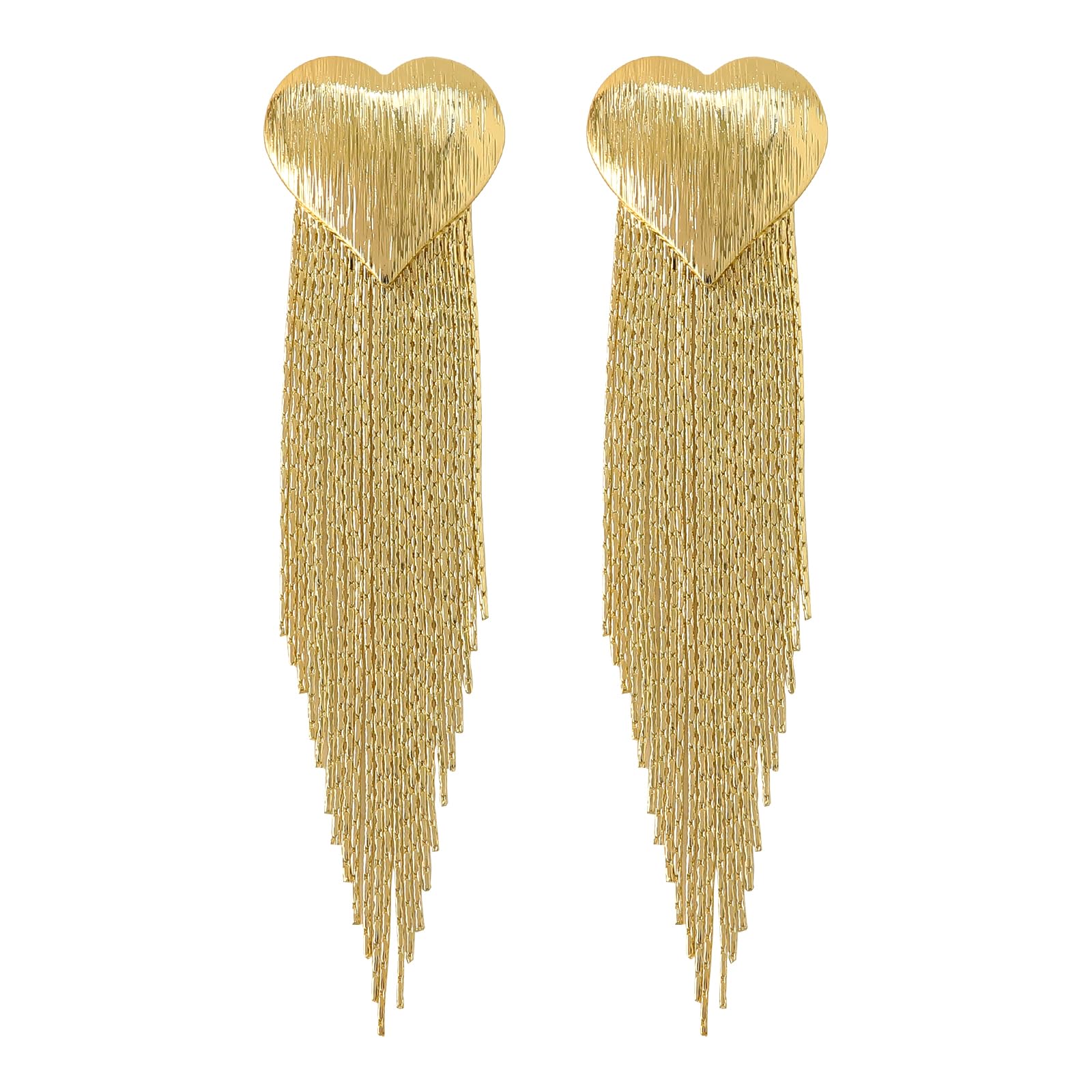 KINIVA Long Tassel Earrings for Women,Silver/Gold Statement Drop & Dangle Earrings,Trendy Jewerly for Wedding Prom Brides Jewelry (148 Gold)