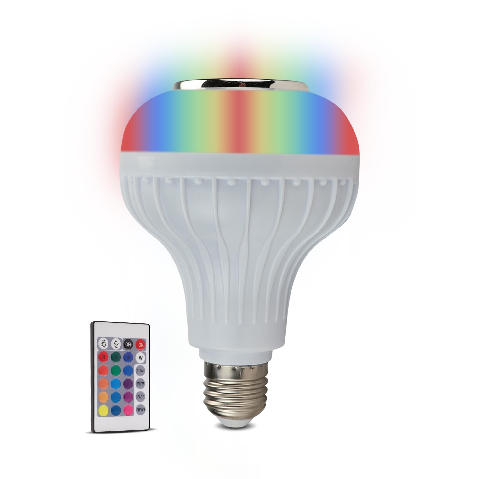 SKYLAR LED Color Changing Light Bulb with Bluetooth Speaker – E26 Standard Bulb Socket, 4 Light Modes with Remote Control, Color Changing Light Bulbs for Home, Events, Holiday Decoration