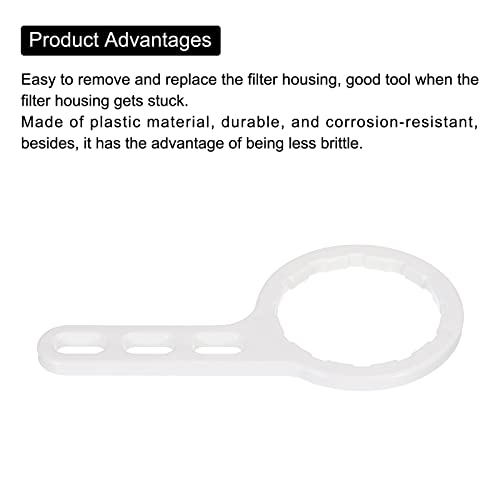 MECCANIXITY Water Filter Housing Wrench Fit for 1812 Water Filter Housing Plastic Filter Housing Wrench White 2Pack
