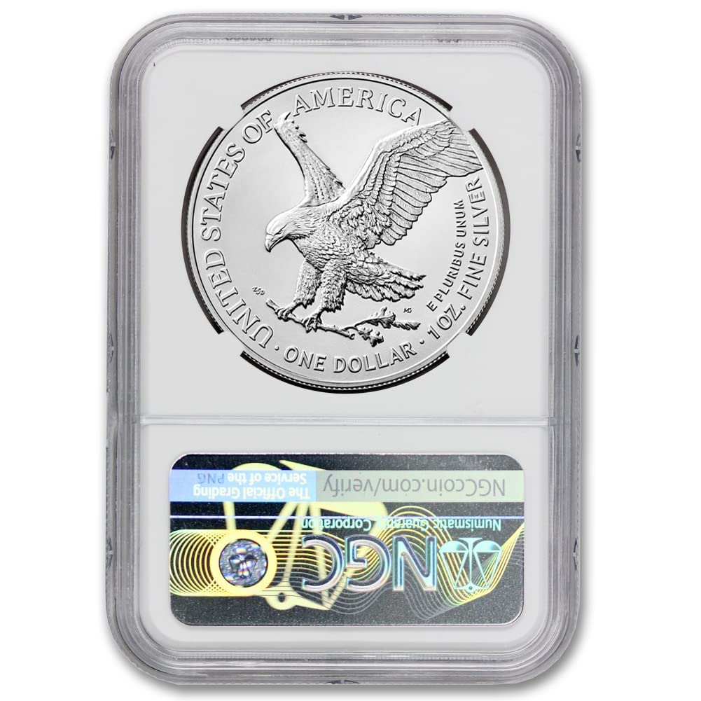 MINT STATE GOLD 2023 (W) 1 oz American Silver Eagle Bullion Coin Gem Uncirculated (Early Releases - Struck at West Point Mint) $1 NGC GEMUNC
