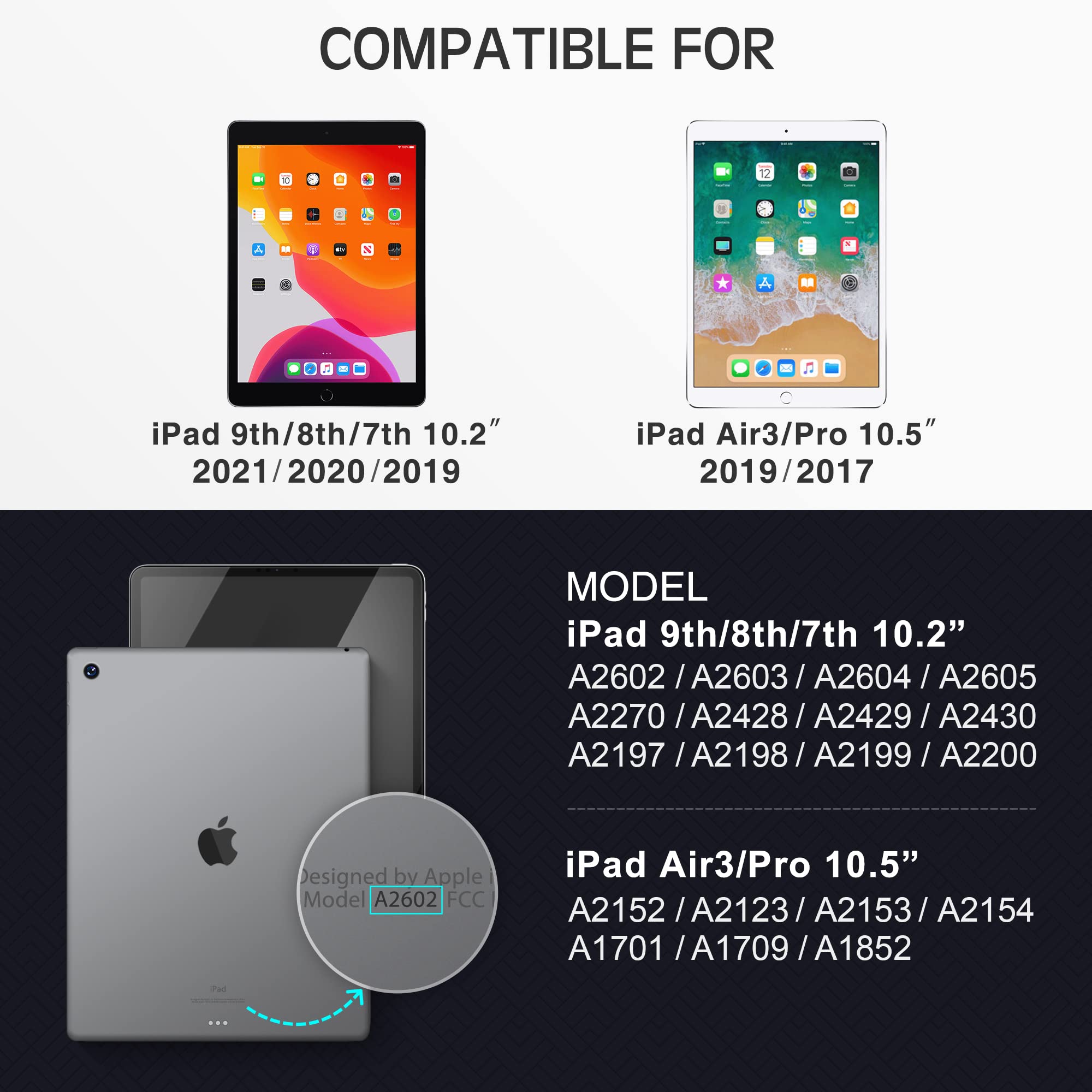 KingBlanc [1-Touch Installation Screen Protector for iPad 9th/8th/7th Generation 2021/2020/2019 10.2 Inch/10.5 inch iPad Air 3rd Gen 2019/iPad Pro 10.5 2017 Tempered Glass with Auto Alignment Kit