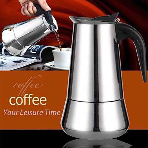 JBISJQLJ Stovetop Espresso Maker,Moka Pot, 12 Cups Italian Coffee Maker,Stainless Steel Portable Cafe Percolator Maker Coffee Pot (12 cups)
