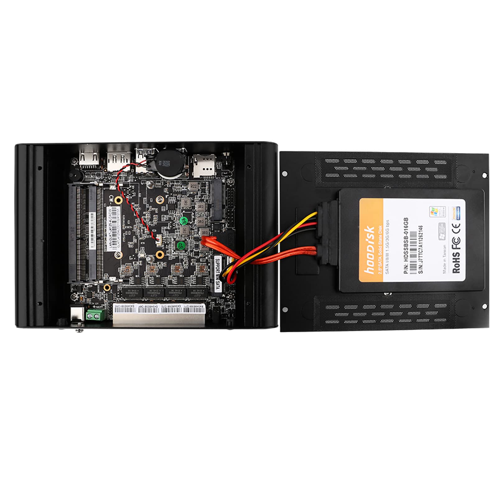 KingnovyPC Firewall Micro Appliance, 4 Port i226 2.5G LAN Fanless Mini PC Celeron J4125, Barebone, 4*USB, HDMI, DP, Ethernet AES-NI VPN Router PC, Openwrt