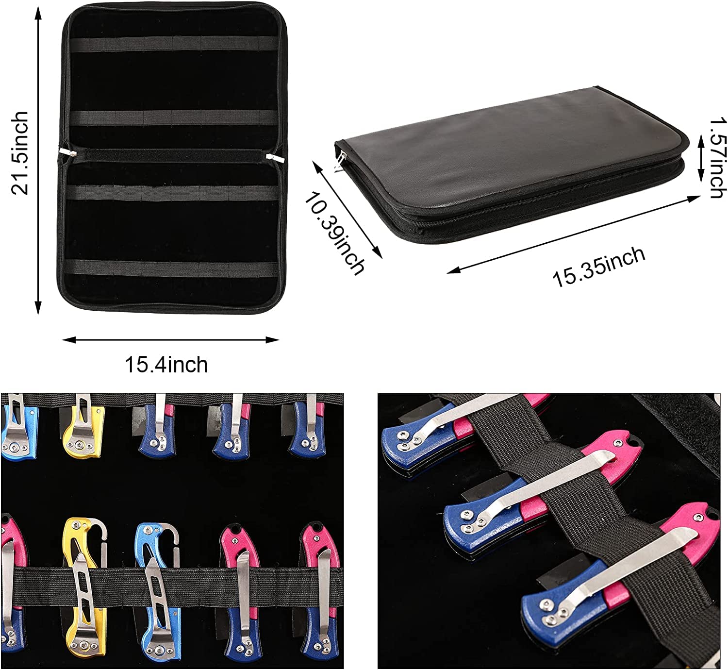Knife Case,Knife Display Case,Knife Storage,32 Slots Folding Knife Holder Organizer,Butterfly Pocket Knife Carrier,Knives Collection Protector For Survival Tactical Outdoor EDC Mini Knife (Black)