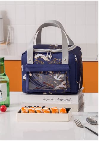 ISJ Co Large Insulated Waterproof Thermal Lunch Bag with Stainless Steel Utensils