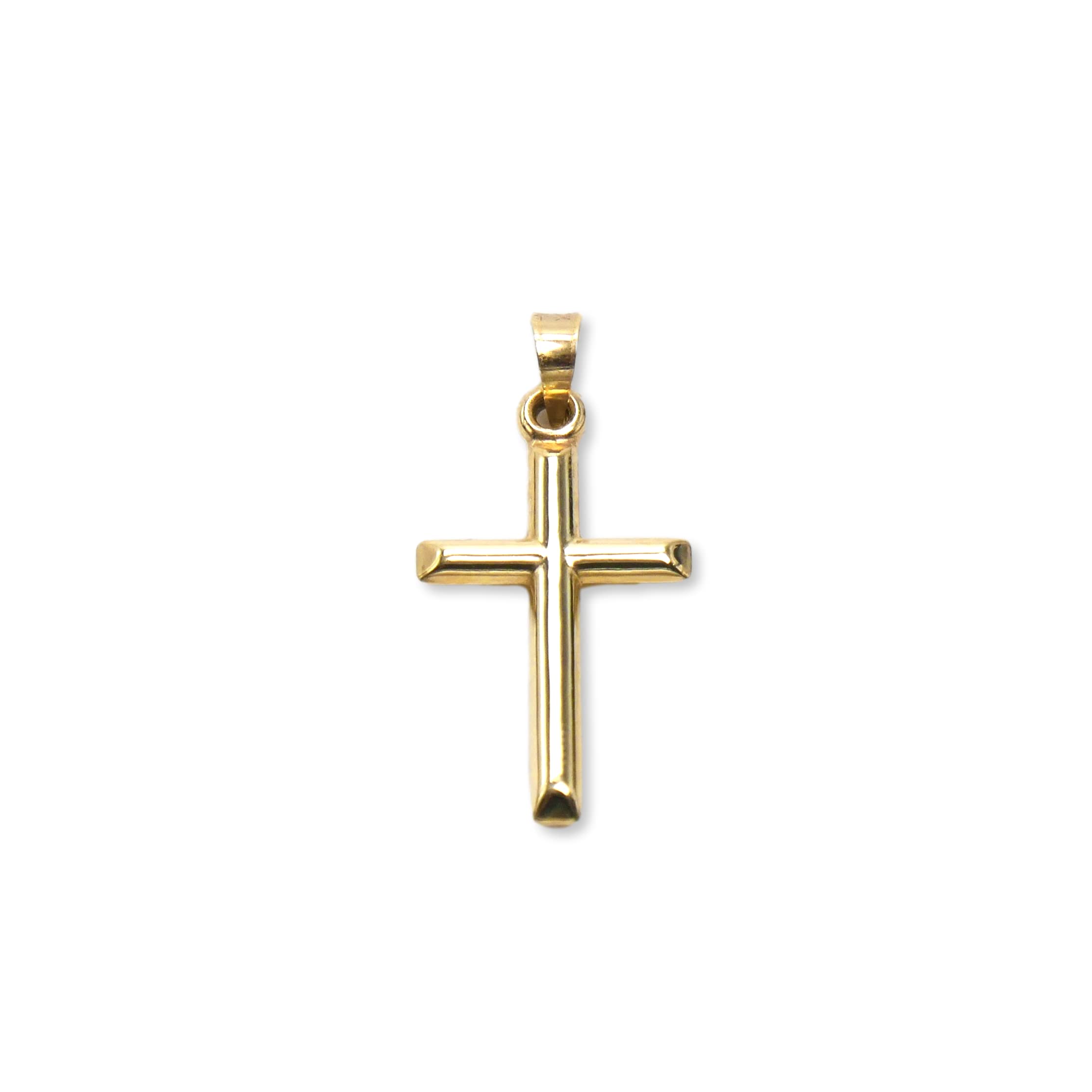 Juelbox 10K Yellow Gold 1'' Plain Polished Cross
