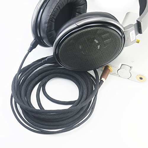NewFantasia 4.4mm Balanced Cable 6N OCC Copper Silver Plated Cord Compatible with Sennheiser HD650, HD600, HD580, HD660S, HD58X, Massdrop HD6XX Headphone Walnut Wood Shell 3meters/10ft