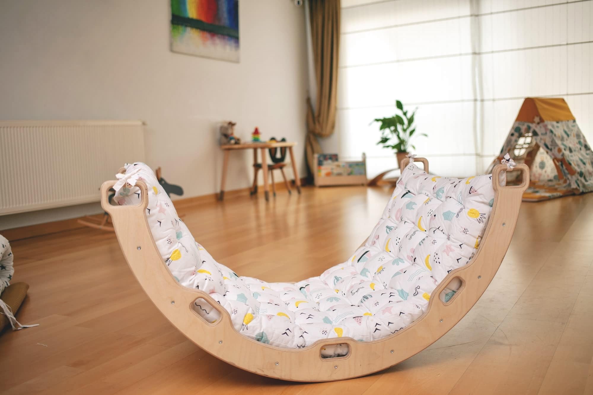 Kidodido Cushion for Climbing Arch | Pillow for Montessori Rocker | Montessori Rocker Cushion Set | Climbing Arch Pillow | Premium Quality Climbing Set Cushion (Flamingo)