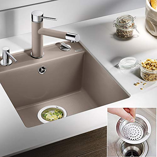 Noridez 2 Pack Upgrade Kitchen Sink Strainer with Handle, Premium Stainless Steel Sink Garbage Disposal Stopper Mesh Basket, Stainless Steel Kitchen Sink Basket Strainer, Wide Rim 4.33" Diameter Large
