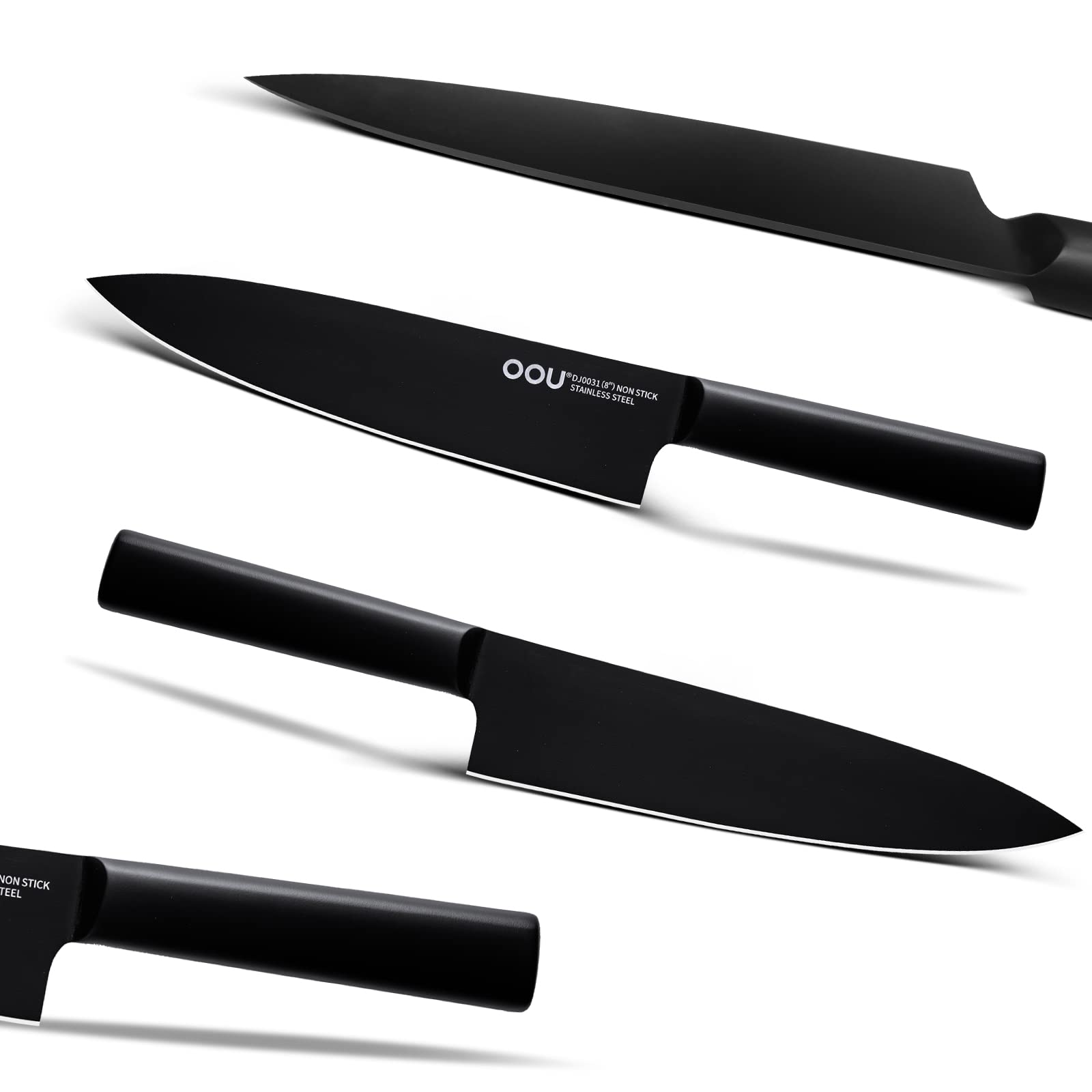 Kitchen Knife Set - OOU 6 pieces Professional Stainless Steel knife set, Dishwasher Safe Kitchen Knives - Ultra Sharp Chef Knife Set for Kitchen, Ergonomic Handle