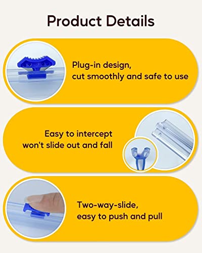 Katbite Slide Cutter 15.5 Inch for 15.5 Inches Plastic Food Wrap, Two Way Sliding Cutter for Aluminum Foil Parchment Paper Baking Paper Kitchen