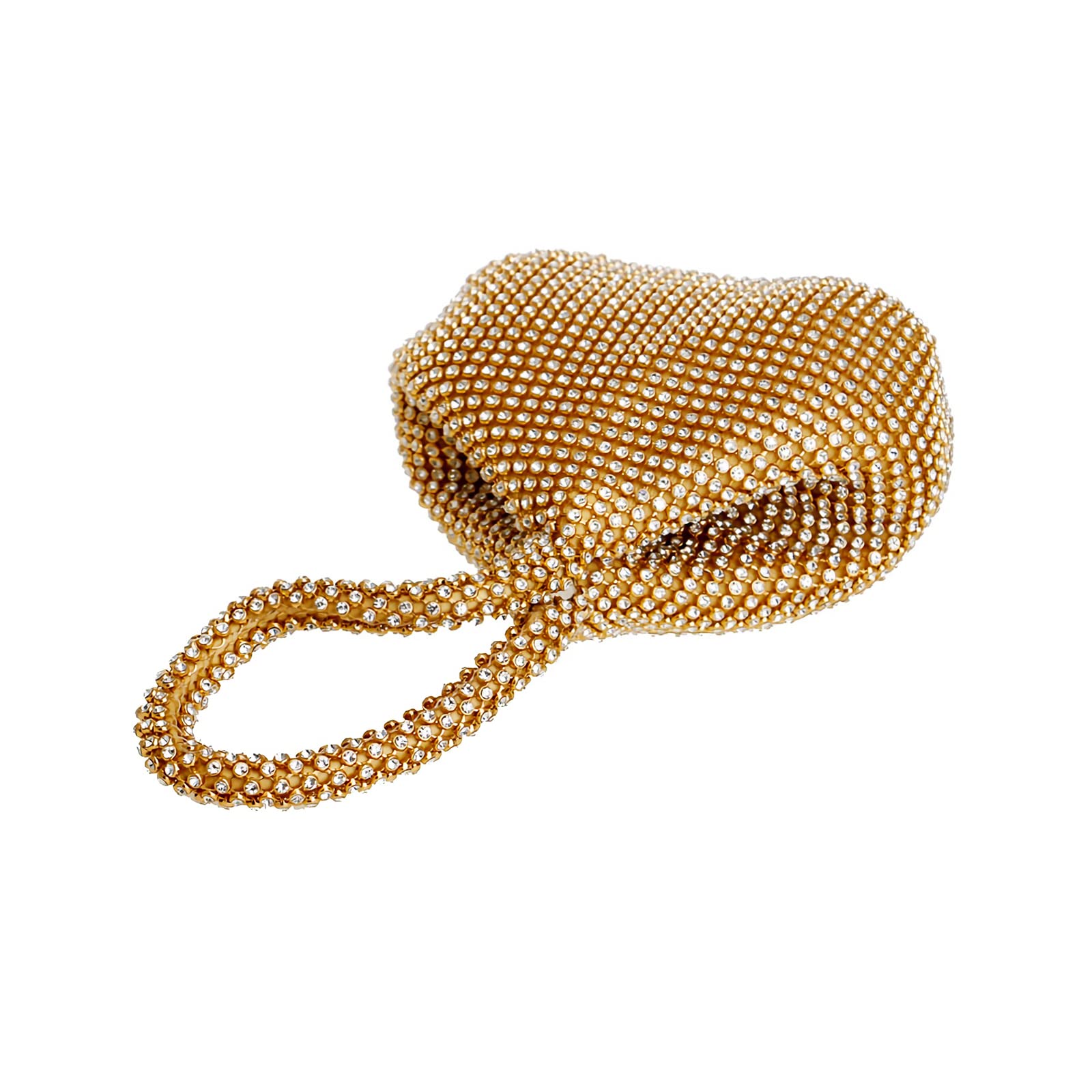 JAMBHALA Women Evening Clutch Bag Small Triangle Rhinestone Bling Wrist Purses for Party Wedding (Glod)