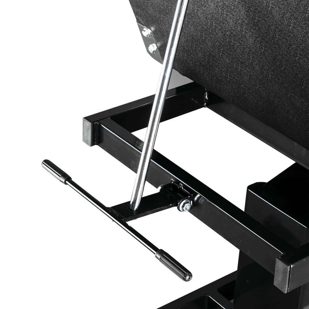 MENGK 72in 3-Section Spa Beauty Salon Tattoo Massage Bed with Motorized Reclinable Height Power Lift & Stool Black