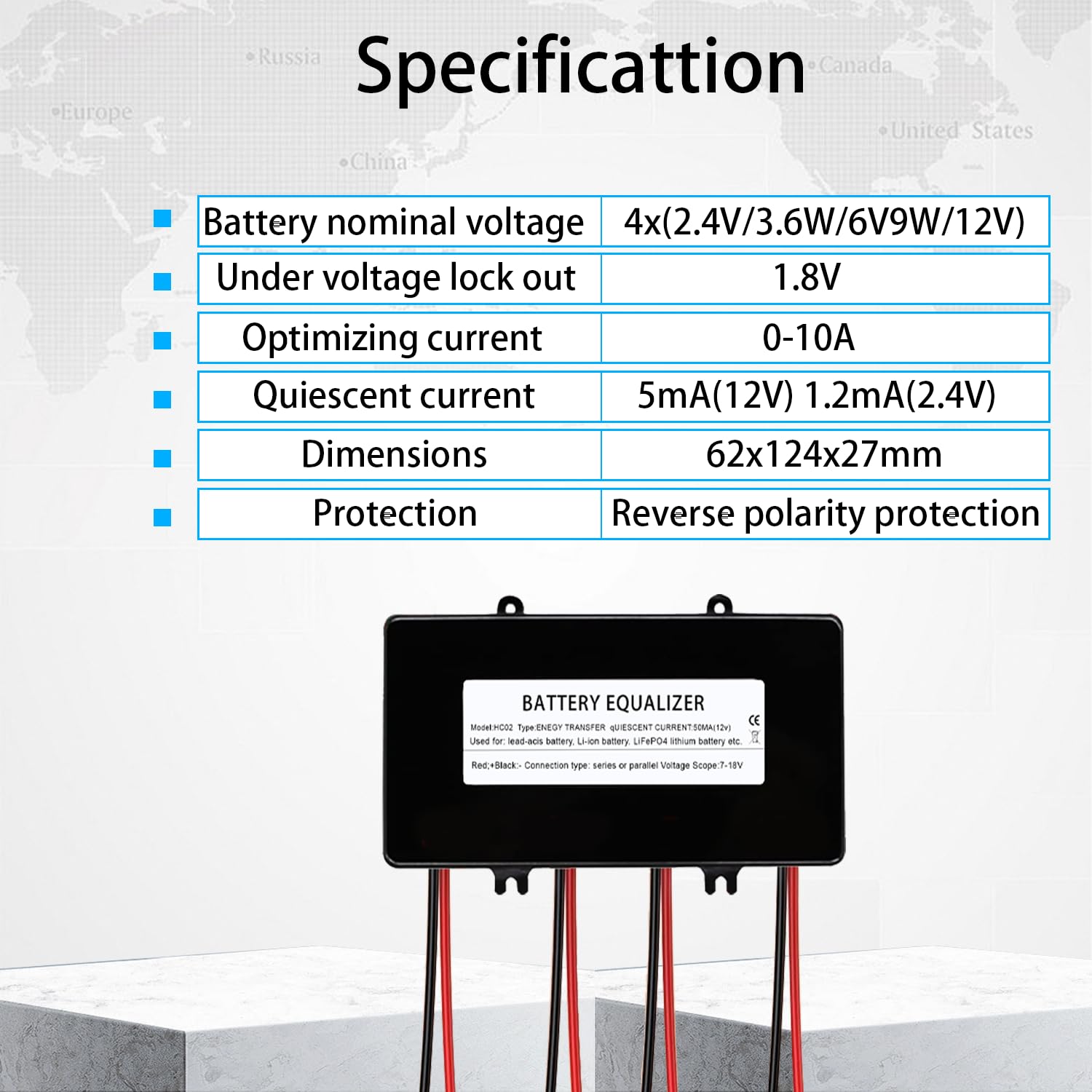 iSunergy Battery Equalizer 48V - Max 4 x 12V Battery Voltage Balancer for Gel Flood AGM Lead Acid Lithium Battery (HA02 Balancer)