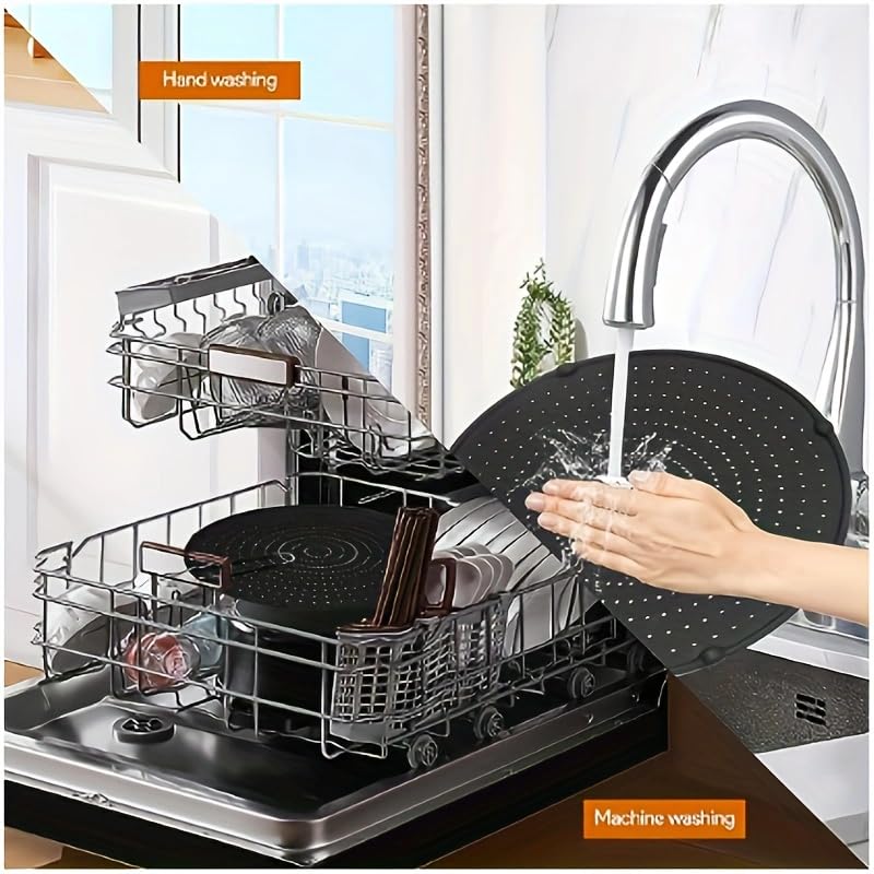 KFL 2 Pack ππ’π₯π’ππ¨π§π ππ©π₯πππππ« πππ«πππ§ for Frying Pan - 13 Inch Stainless Steel Grease Splatter Guard - Cover Oil Splash when Sizzling Bacon, Cooking Fried Chicken or Popcorn