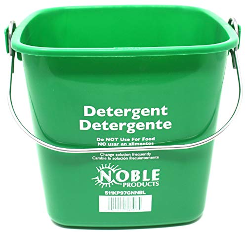 Noble Products KP97RDNBL/KP97GNNBL Square Pail for Cleaning, Detergent and Sanitizing, 3quart, Small, Red and Green, Set of 2