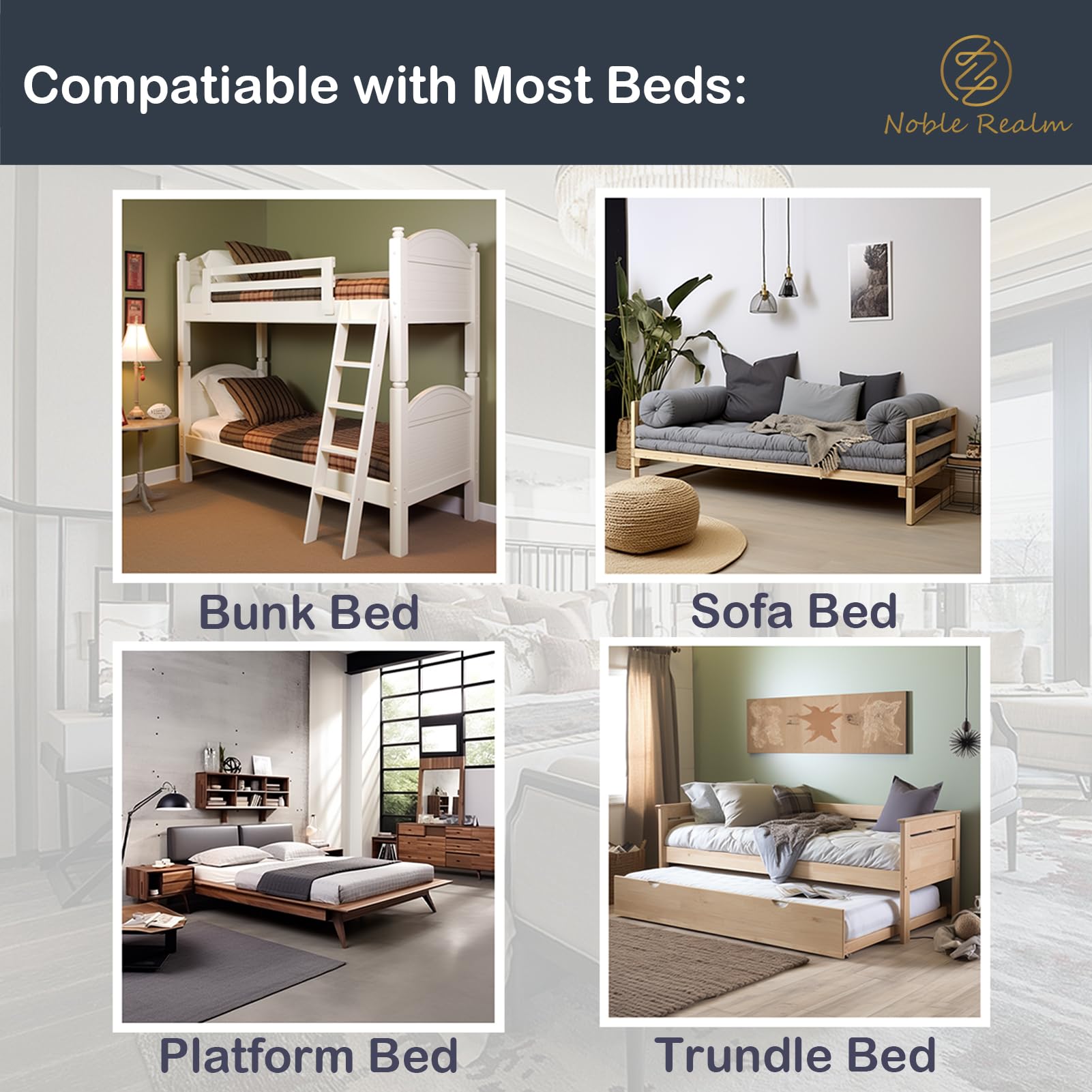 NobleRealmยฎ ๐๐ฒ๐๐๐ฒ๐ฟ ๐ฆ๐ถ๐๐ฒ Sleeper Sofa Board | Queen Bunkie Board (58.5โx64โ Queen Size) Under Mattress Support Board | Bed Board