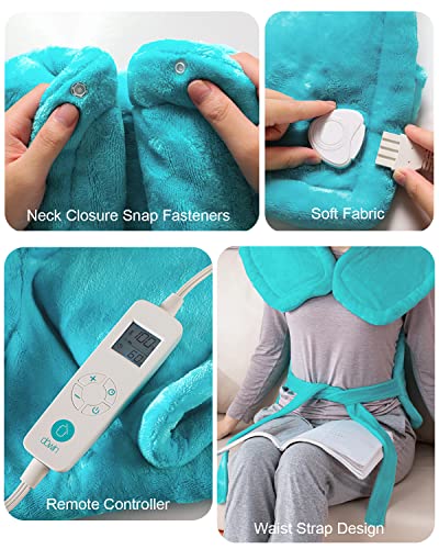 Heating Pad for Back Pain Relief, 6 Level Wearable Heating Pad for Neck and Shoulders,Full Body Heating Pad for Cramps Fast Heating with LCD Display Controller and Auto Shut Off ETL Certified 24"X33"…