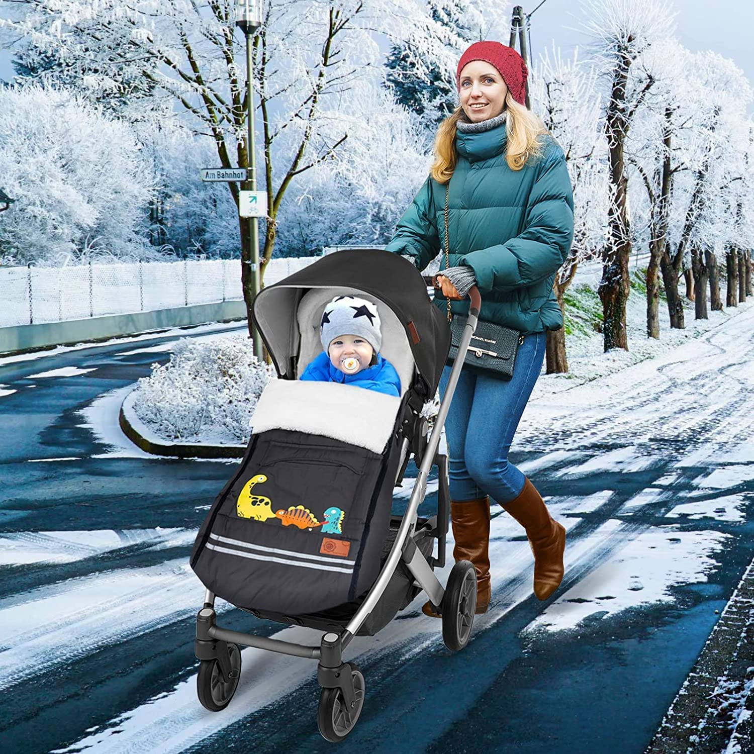 Jomifin Baby Stroller Bunting Bags with Fleece Lined Baby Car Seat Cover