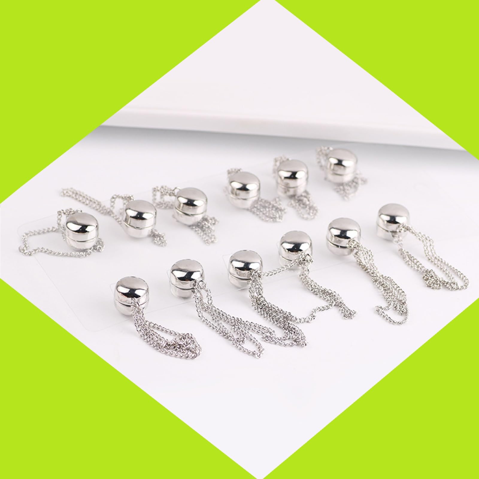 Multi-Function Magnetic Clothing Clips, 2024 New Magnetic Clothing Clips with Chain, Magnetic Strength Buttons Clips (4 PCS/2 Gold + 2 Gray)