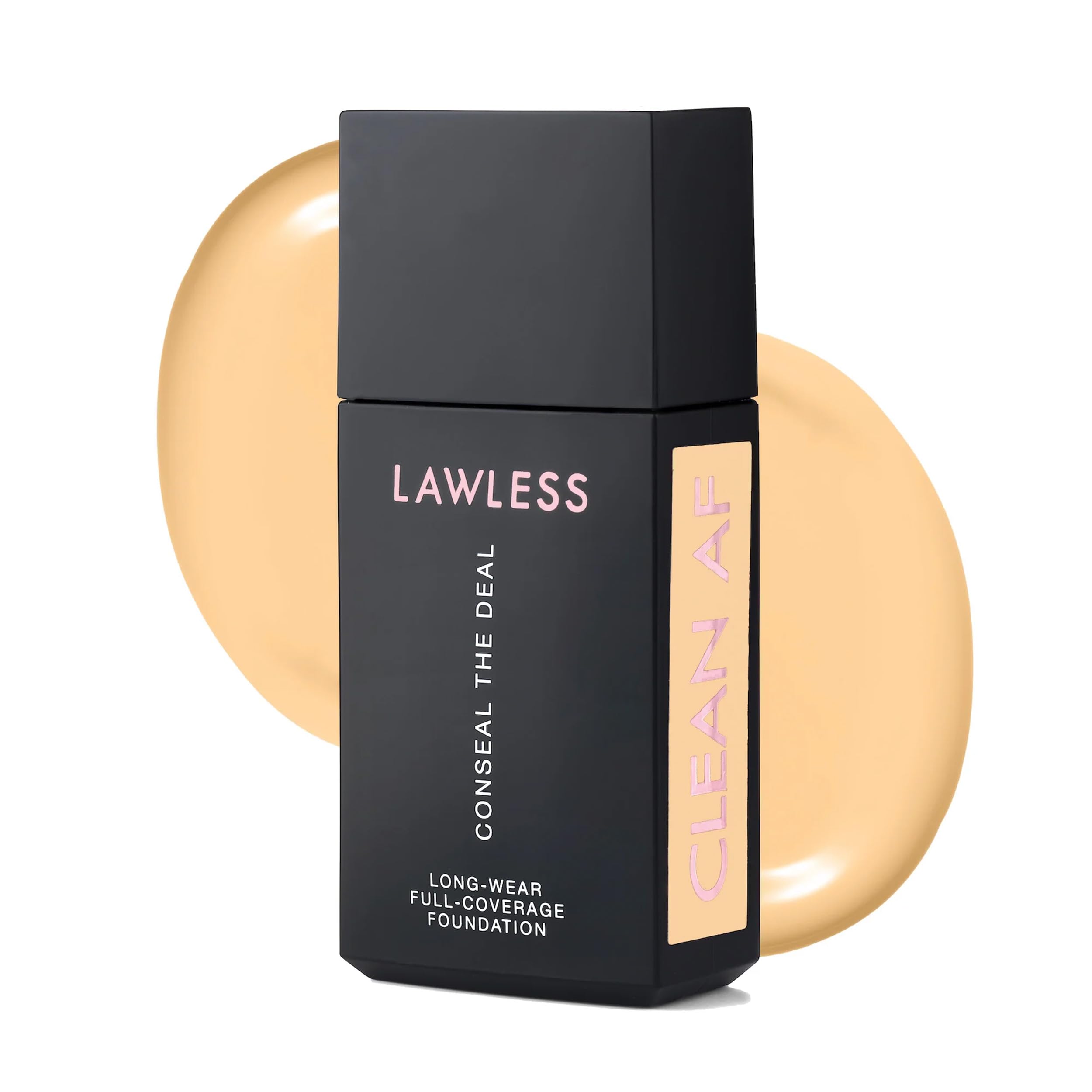 Lawless Conseal The Deal Long-Wear Full-Coverage Foundation - Sesame - Premium Self-Setting Foundation Powered by Natural Ingredients to Provide a Natural, Weightless Finish